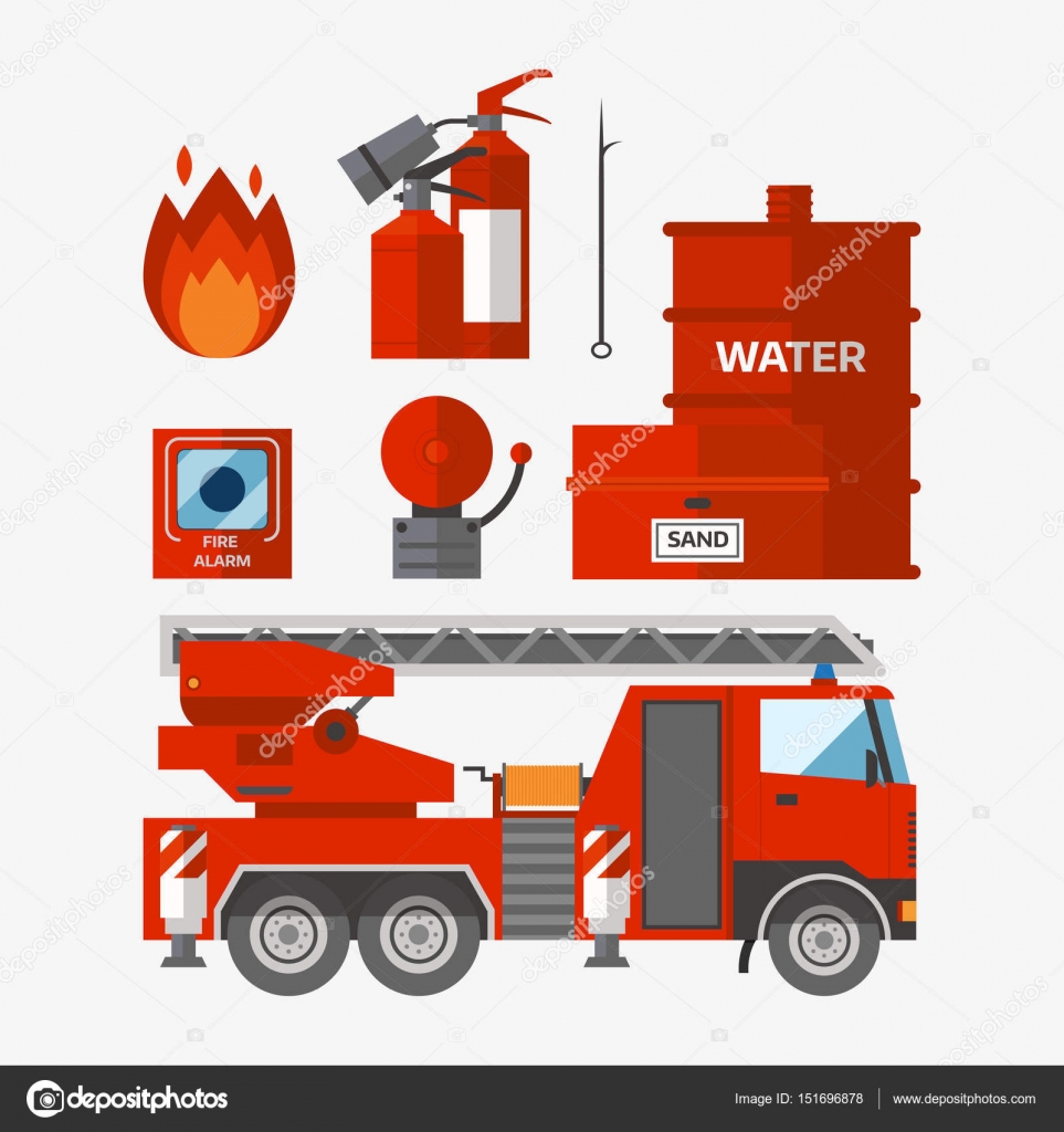 Firefighter Truck Clip Art Tools