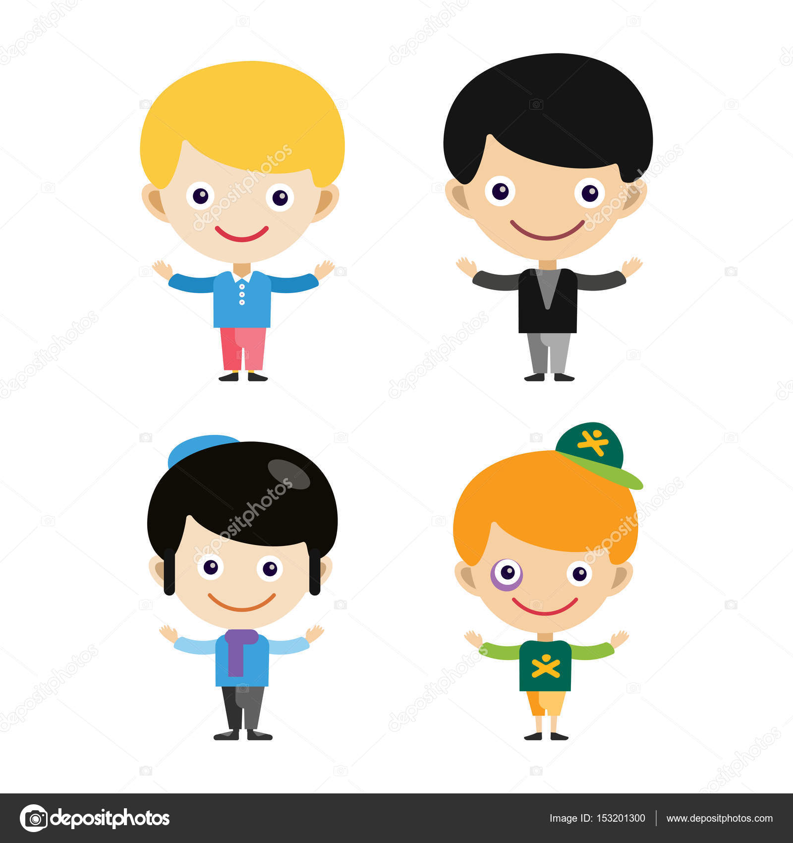 Cute Boy Cartoon Characters