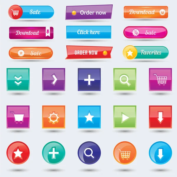 Colorful website buttons design vector illustration glossy graphic ...