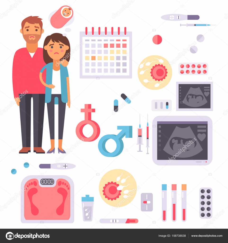 Infertilidad embarazo problemas médicos maternidad vector signos ...
