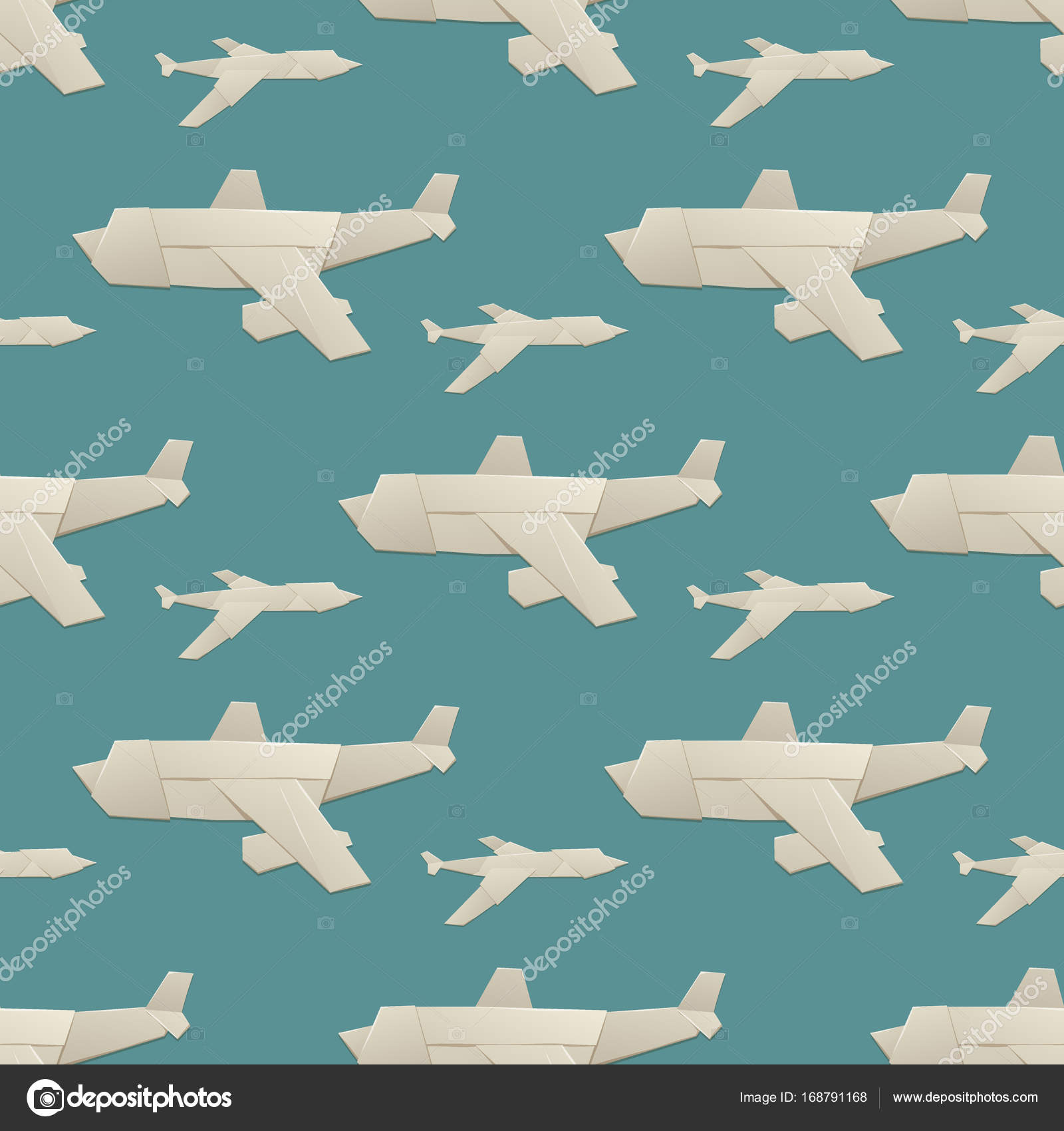 Origami logistic paper plane transport seamless pattern original flat ...