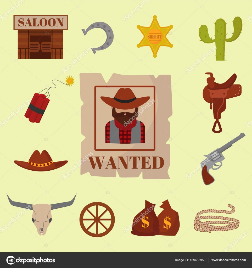 Vintage western cowboys vector signs american symbols vintage old ...