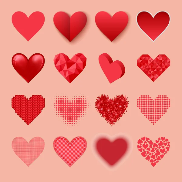 Simple red heart sharp vector seamless pattern background color card ...