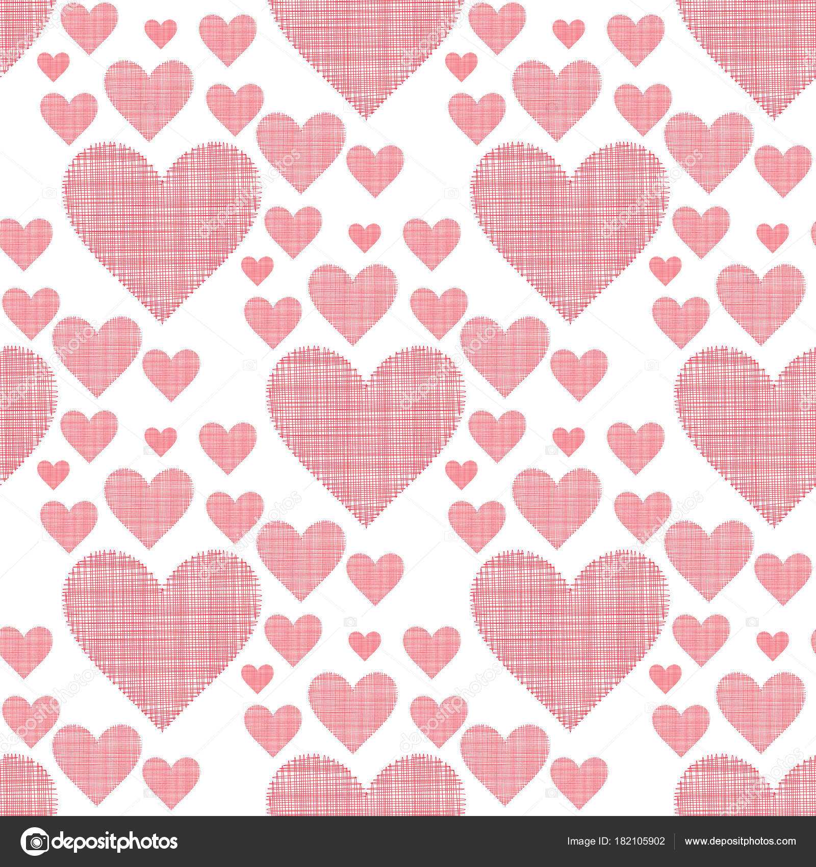 Simple red heart sharp vector seamless pattern background pink color ...