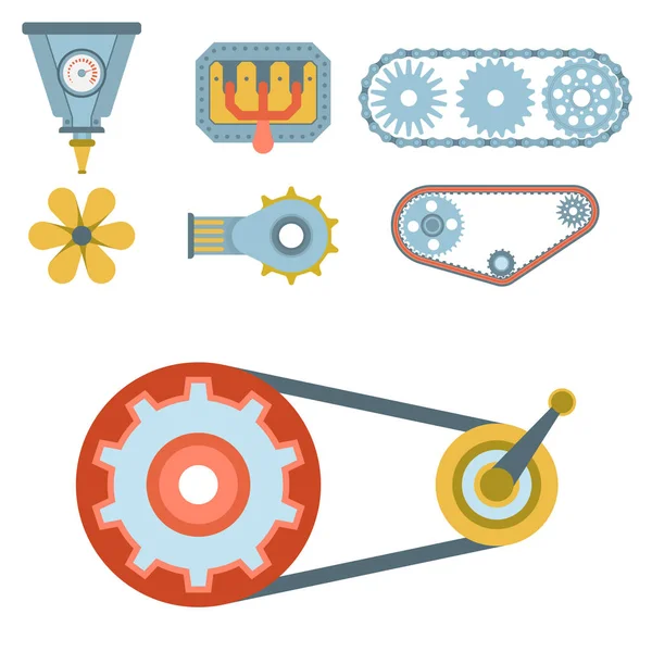 Machine parts different mechanism vector mechanical manufacturing work ...