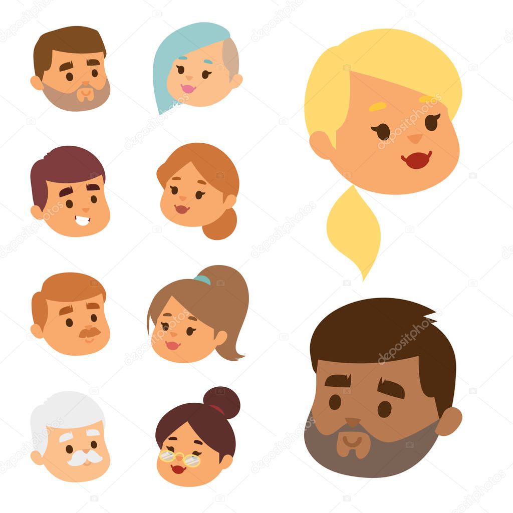 Eemotion vector people faces cartoon emotions avatar illustration ...