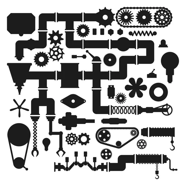Machine parts different mechanism vector mechanical manufacturing work ...