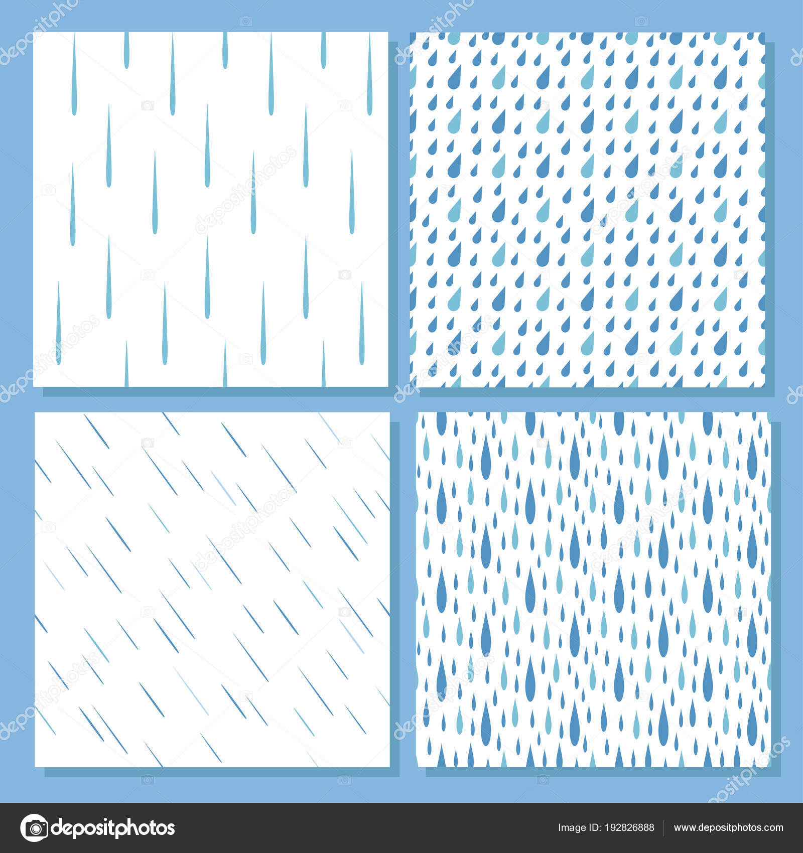 Rain drops seamless pattern background vector water blue nature ...