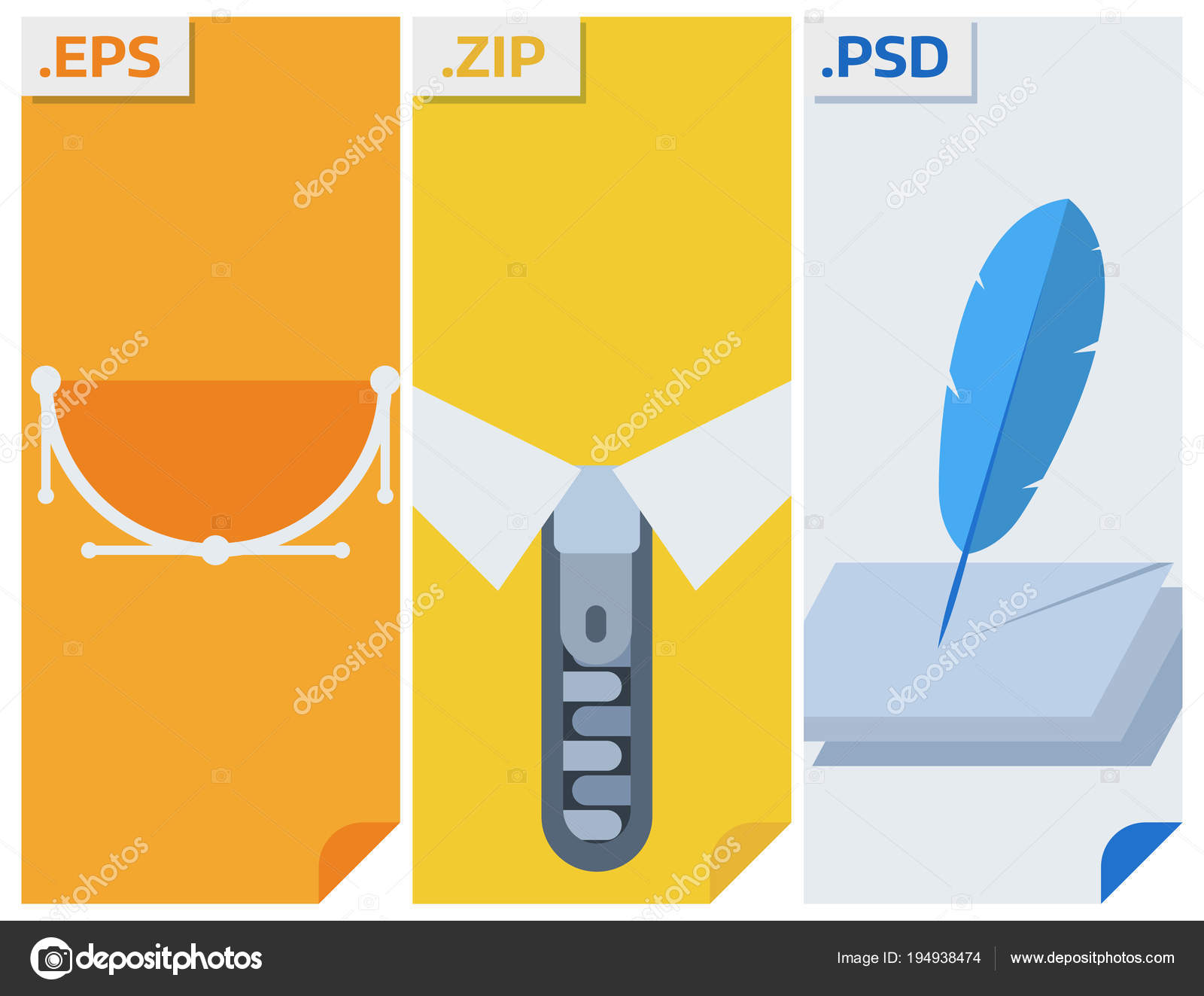 File types vector icons and formats labels file system icons ... File types vector icons and formats labels file system icons ...