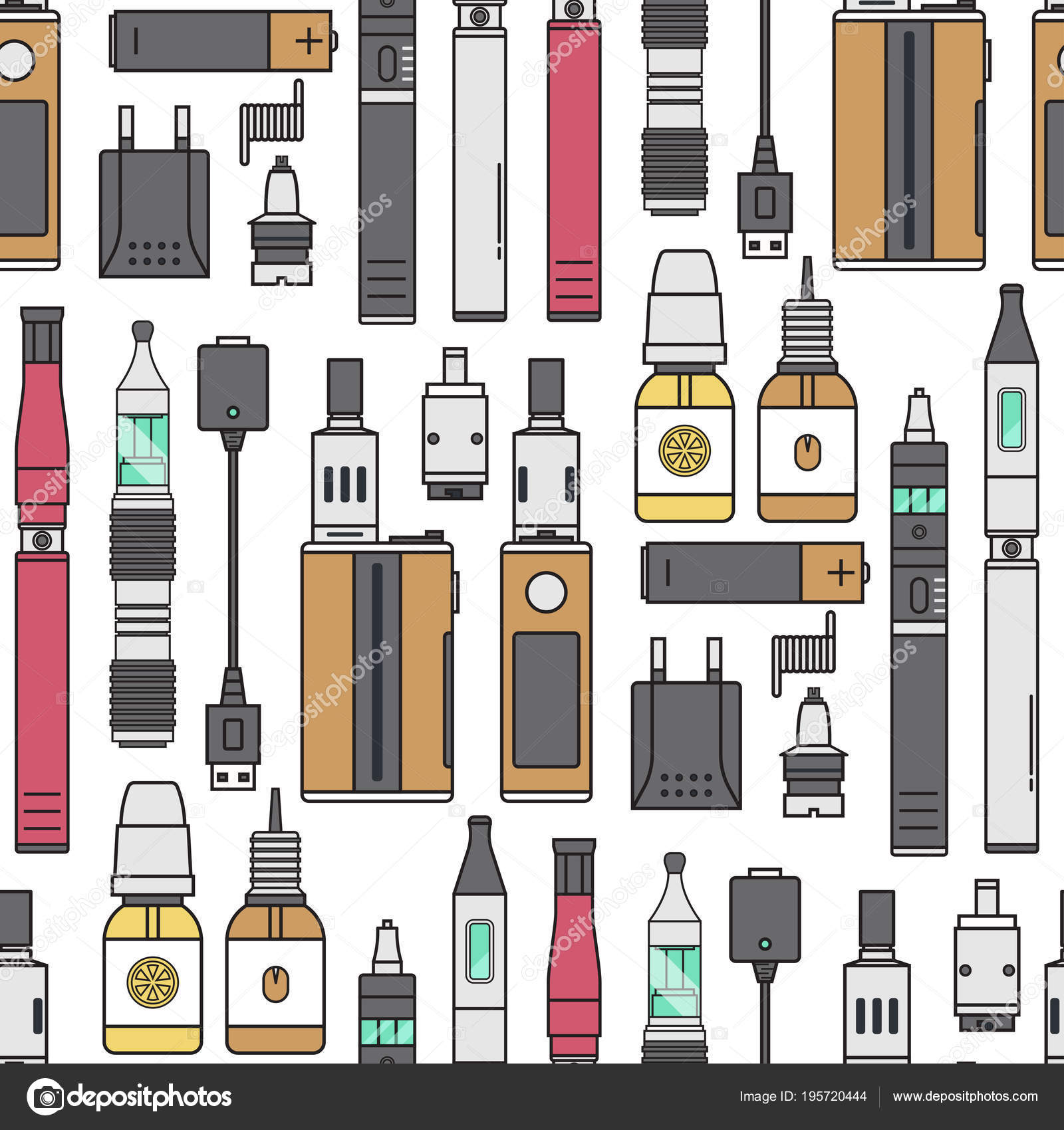 Vape device vector cigarette vaporizer vapor juice vape bottle flavor ...