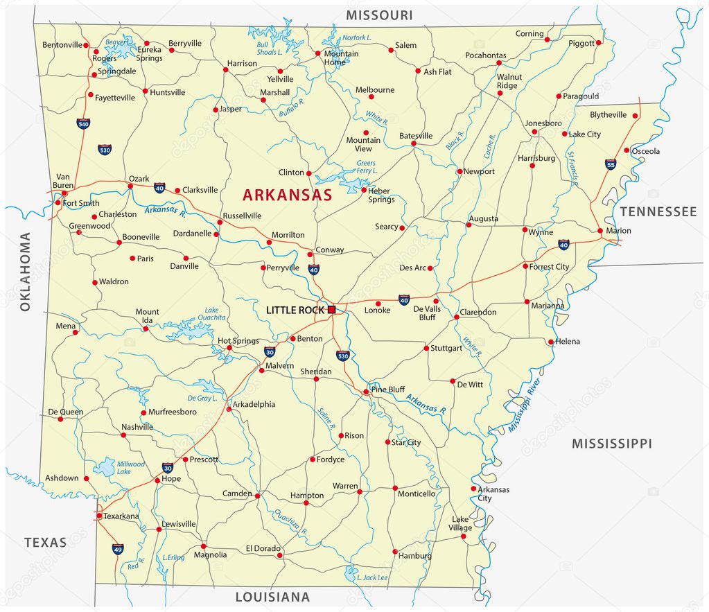 Arkansas-routekaart Stock Vector by ©Lesniewski 125380554