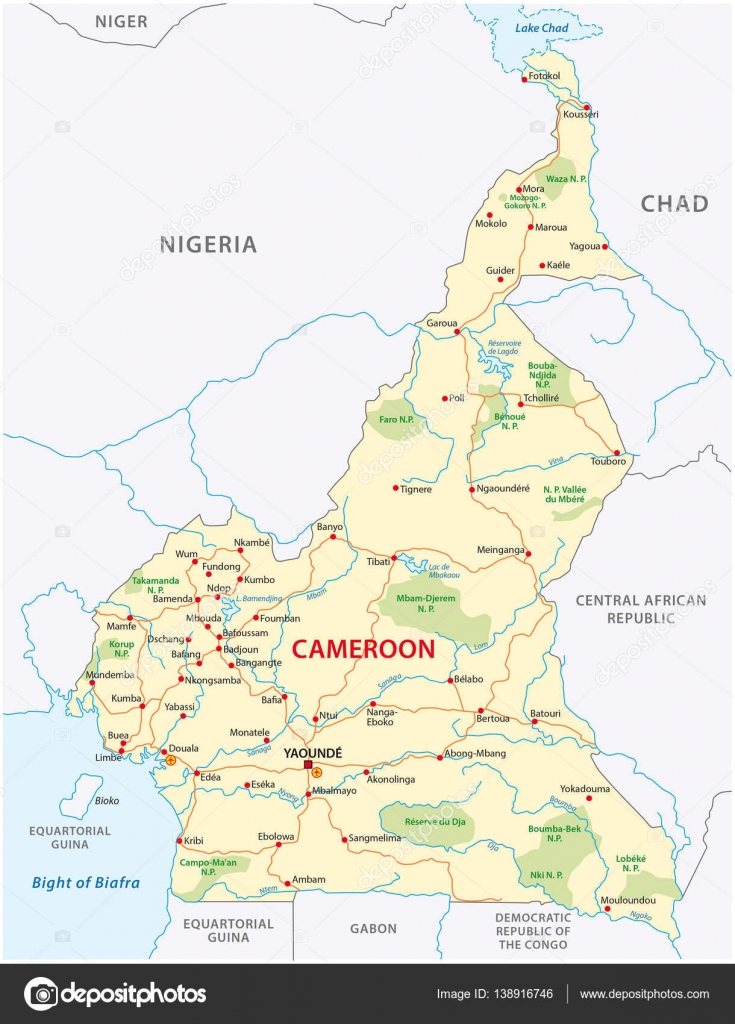 Hoja de ruta de camerún Vector de stock #138916746 de ©Lesniewski