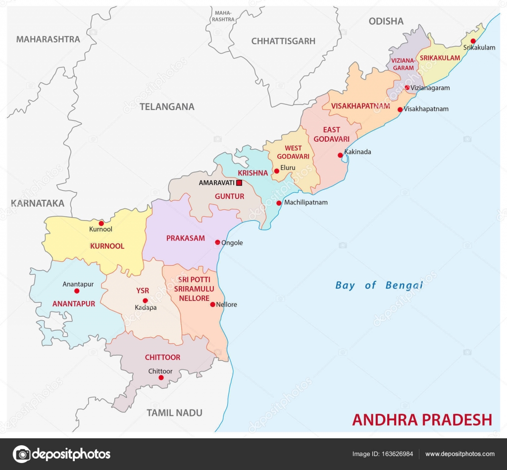 Andhra Pradesh Administrative And Political Map, India, 57% OFF