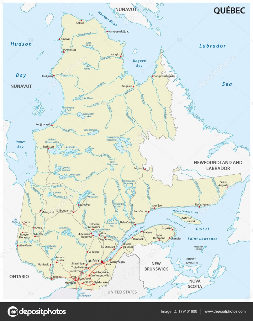 Physical Quebec Map