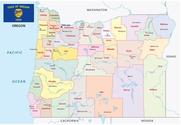 Oregon cities map Vector Art Stock Images | Depositphotos