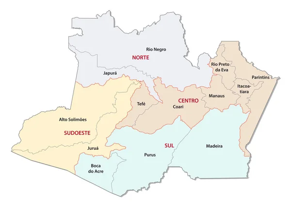 Amazonas political map imágenes de stock de arte vectorial | Depositphotos