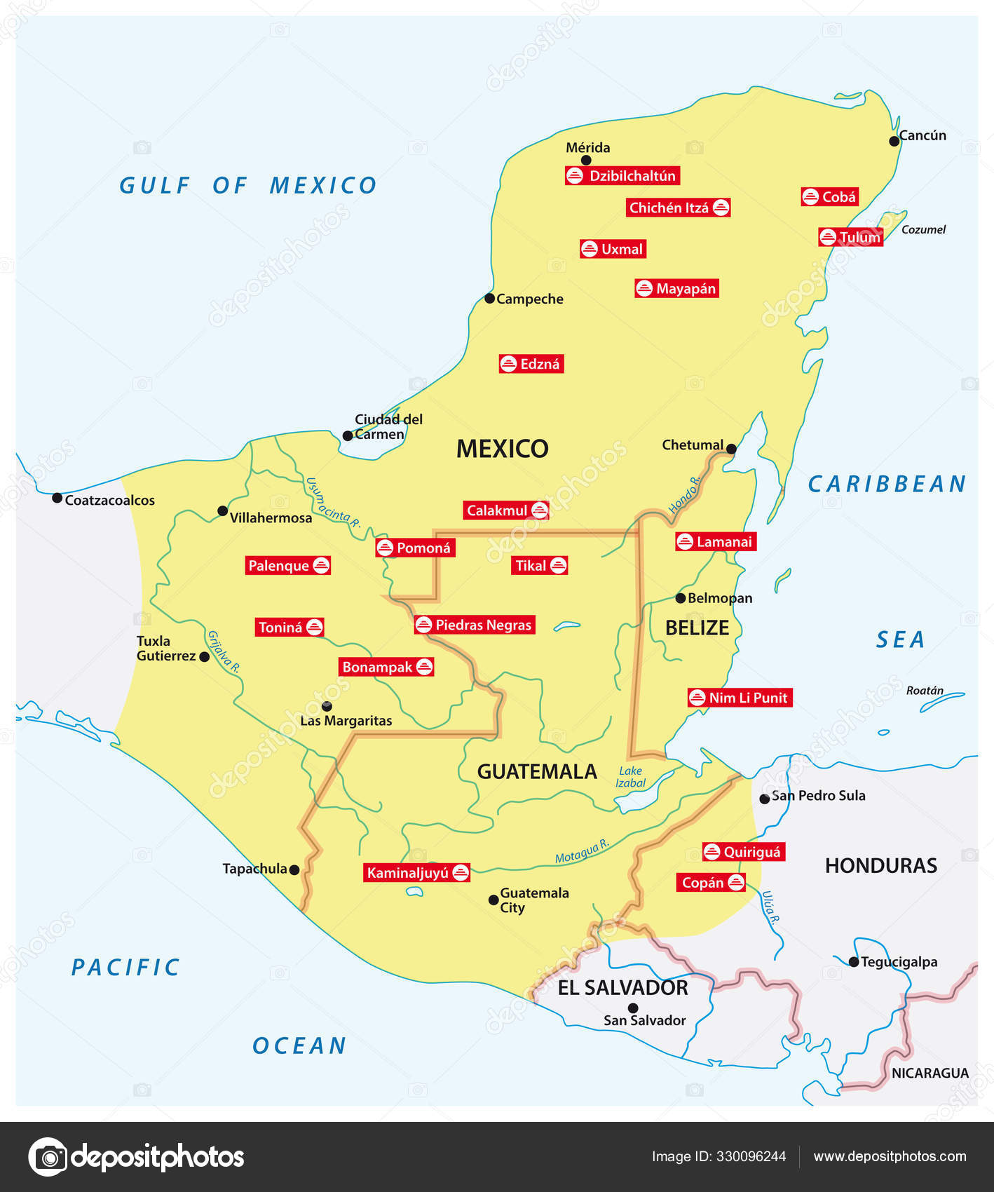 Ancient Mayan Territory Map With Cities Mayan History Home Page