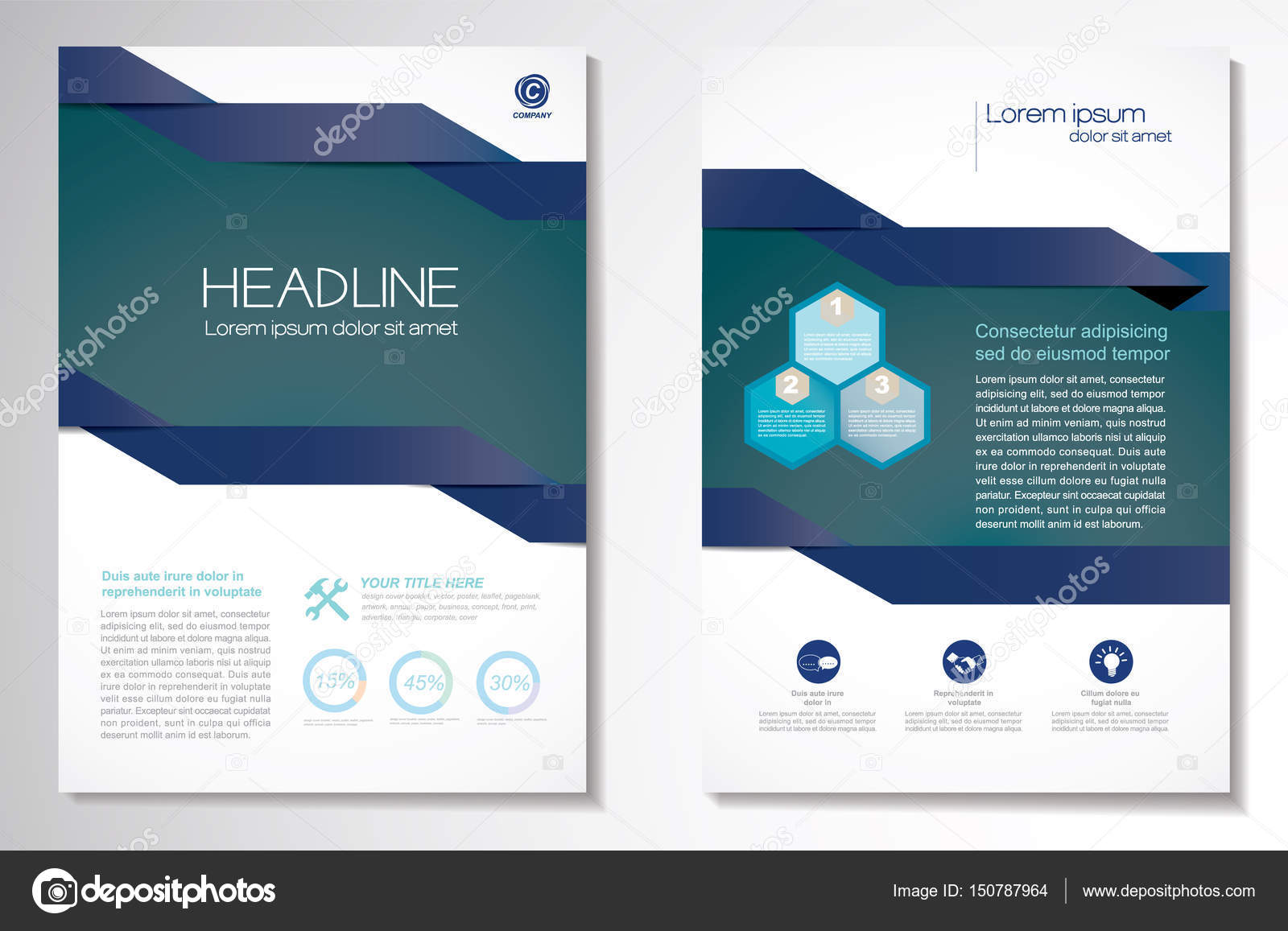 Vector Brochure Flyer design Layout template, size A4, Front page and ...