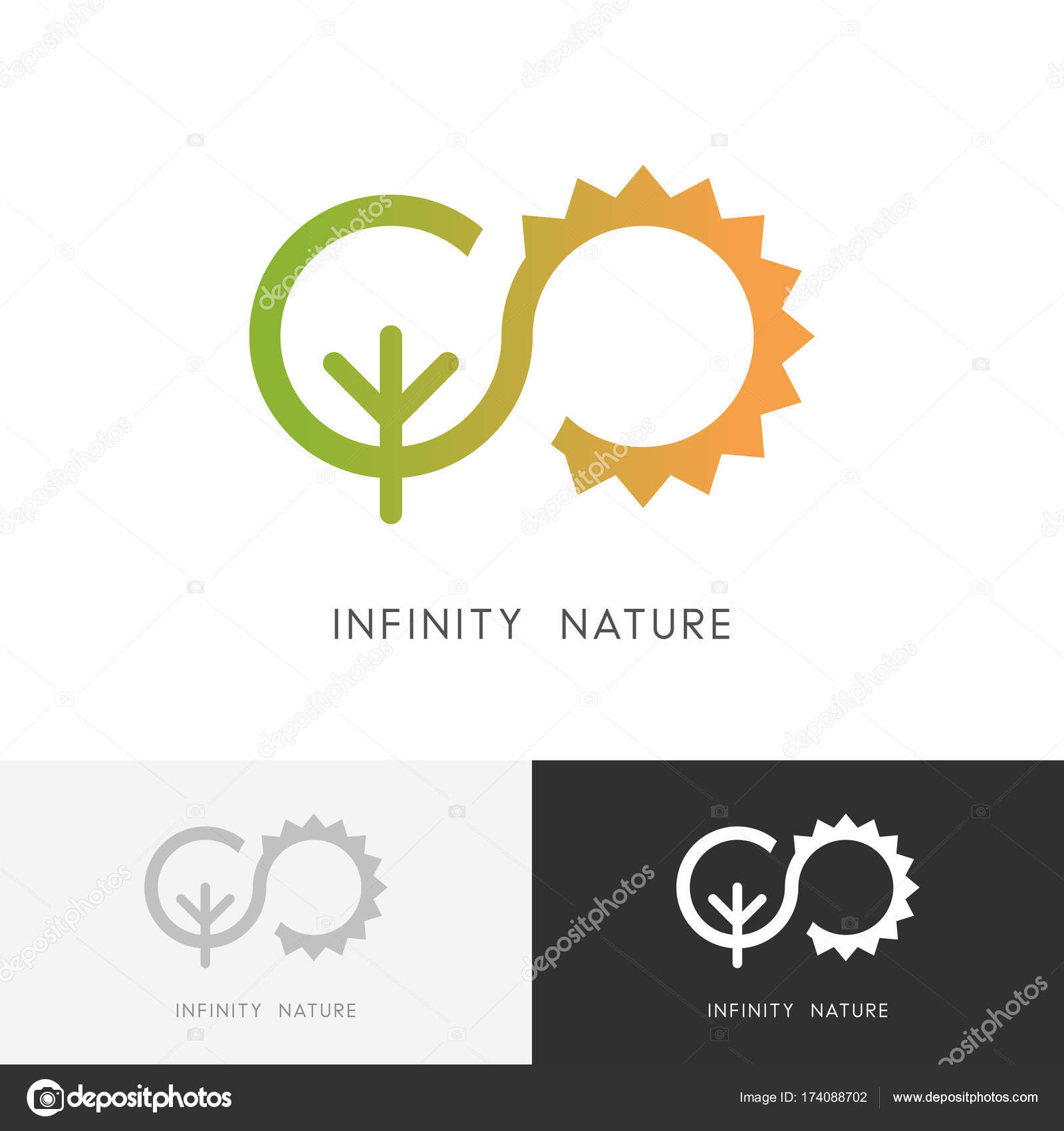 Infinity nature - tree and the sun logo Stock Vector Image by ...
