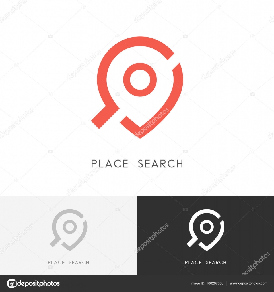 Vettoriale stockPosizionare Logo Ricerca Puntatore Indirizzo Loupe ...