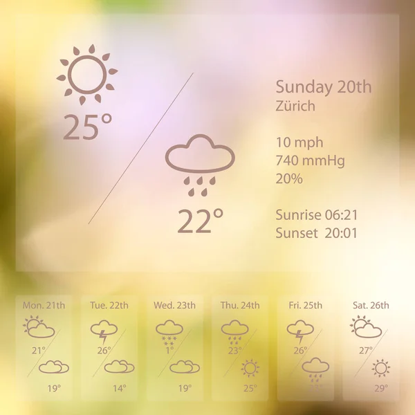 Weather forecast template and sunset theme background Stock Vector ...