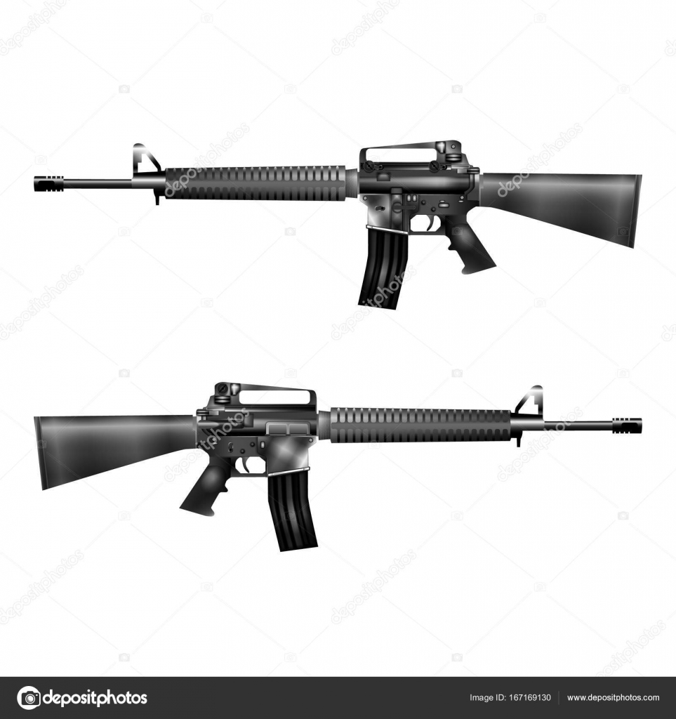 Automatic rifle M-16 Stock Vector by ©Yegen_Kachurin 167169130