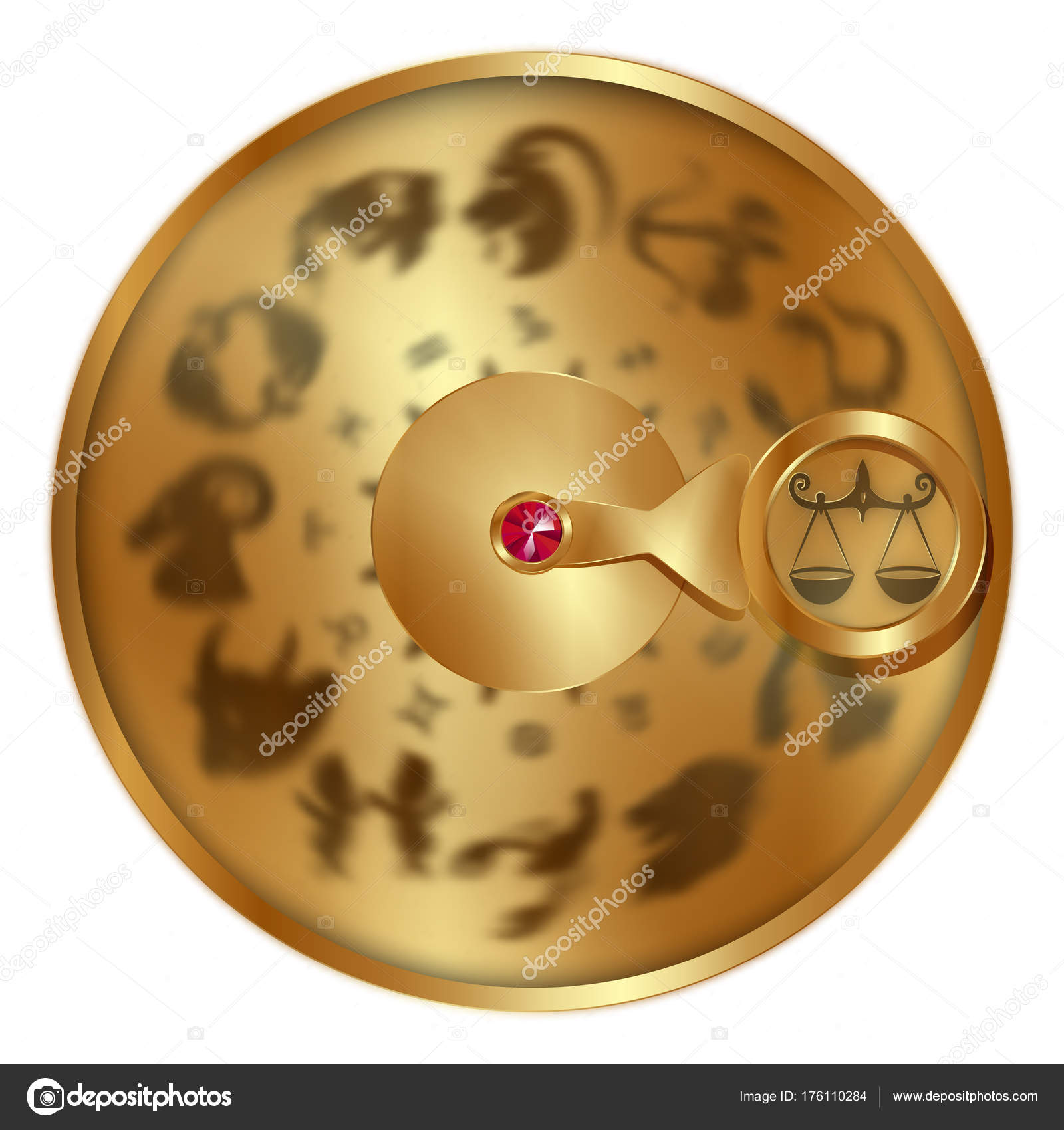 Libra on a golden disk Stock Vector by ©Yegen_Kachurin 176110284