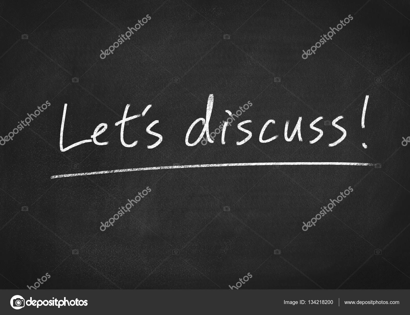Let's discuss text on blackboard background Stock Photo by ©sean824 ...