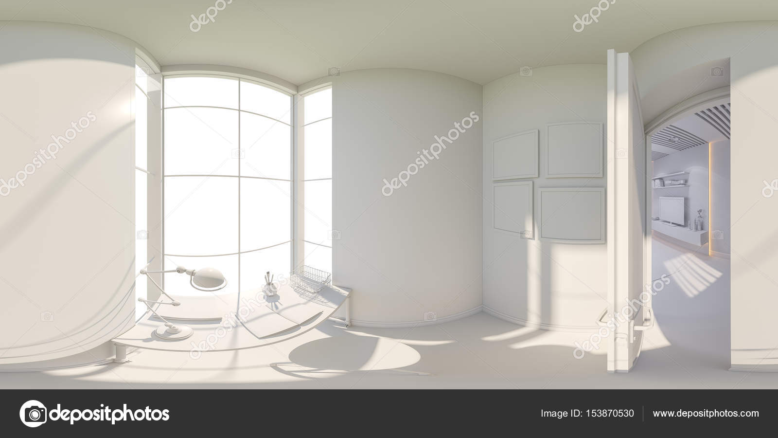 360 render panorama interior design living room ⬇ Stock Photo, Image by ...