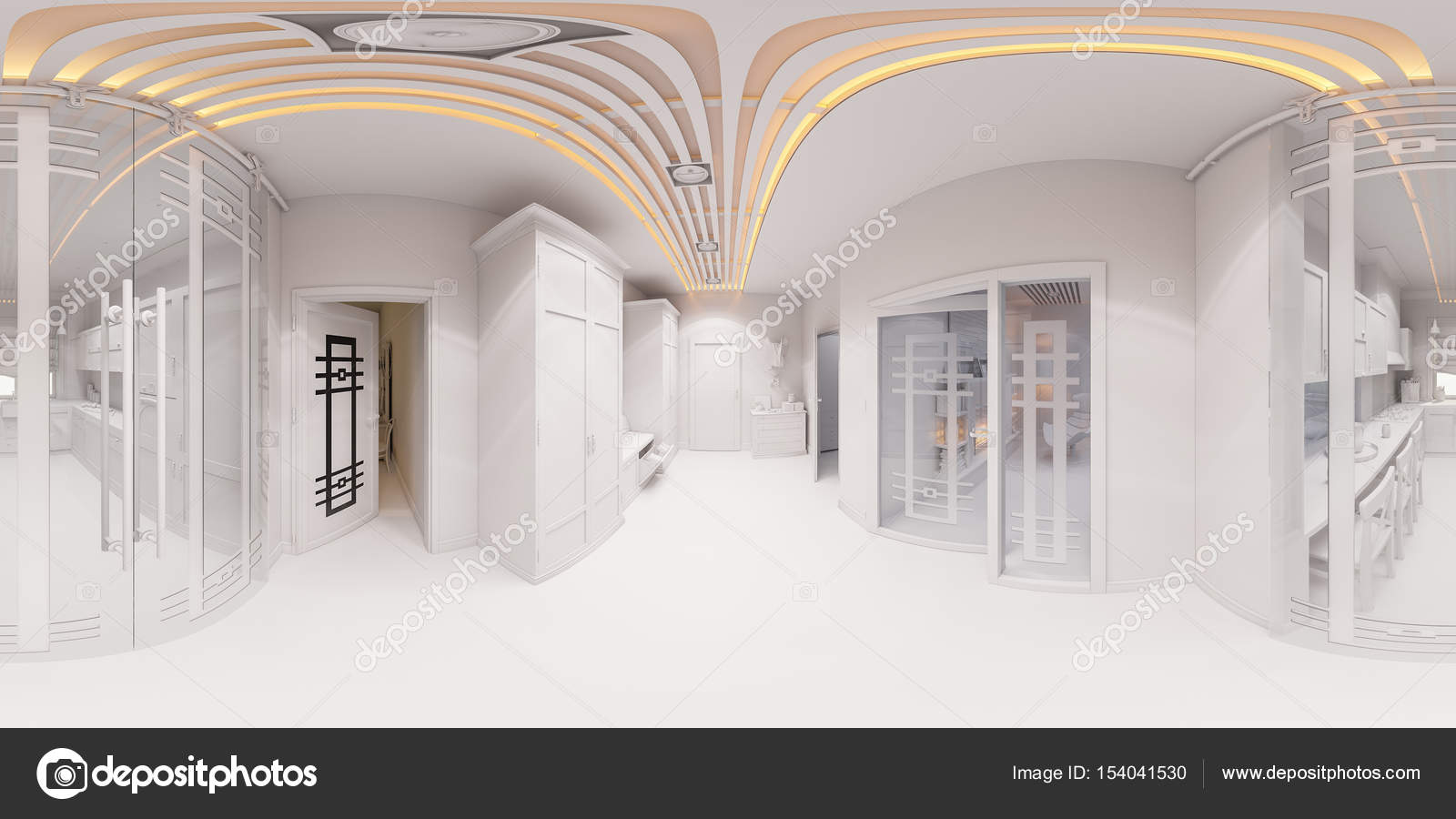 3d render hall interior design in classic style ⬇ Stock Photo, Image by ...