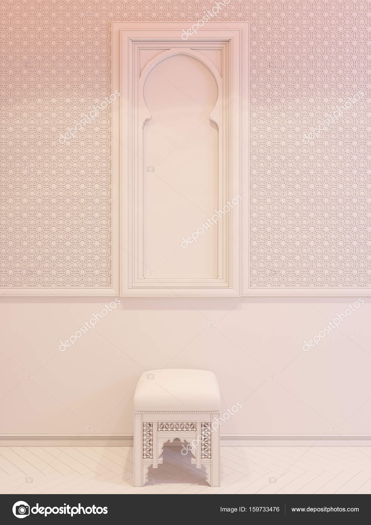 3d render hall Islamic style interior design — Stock Photo © Richman21 ...