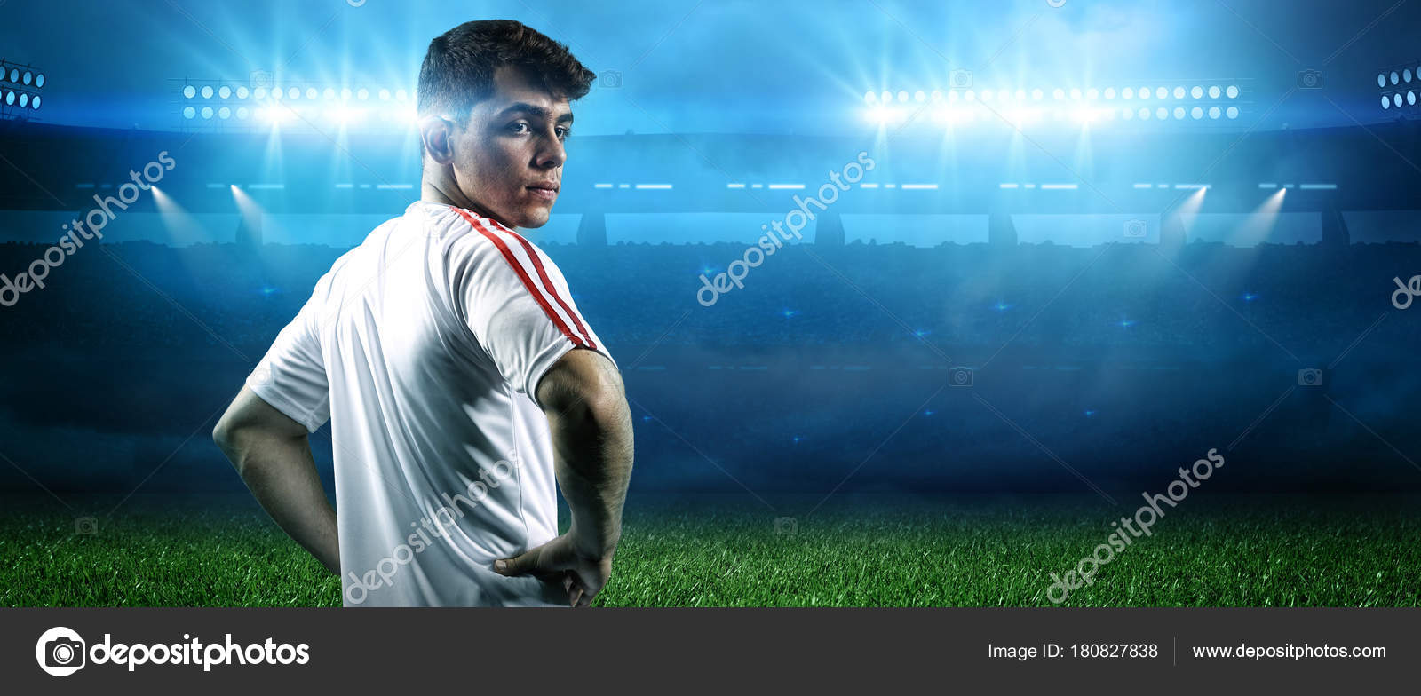 Football Stadium Player Imaginary Soccer Stadium Modelled Rendered ...