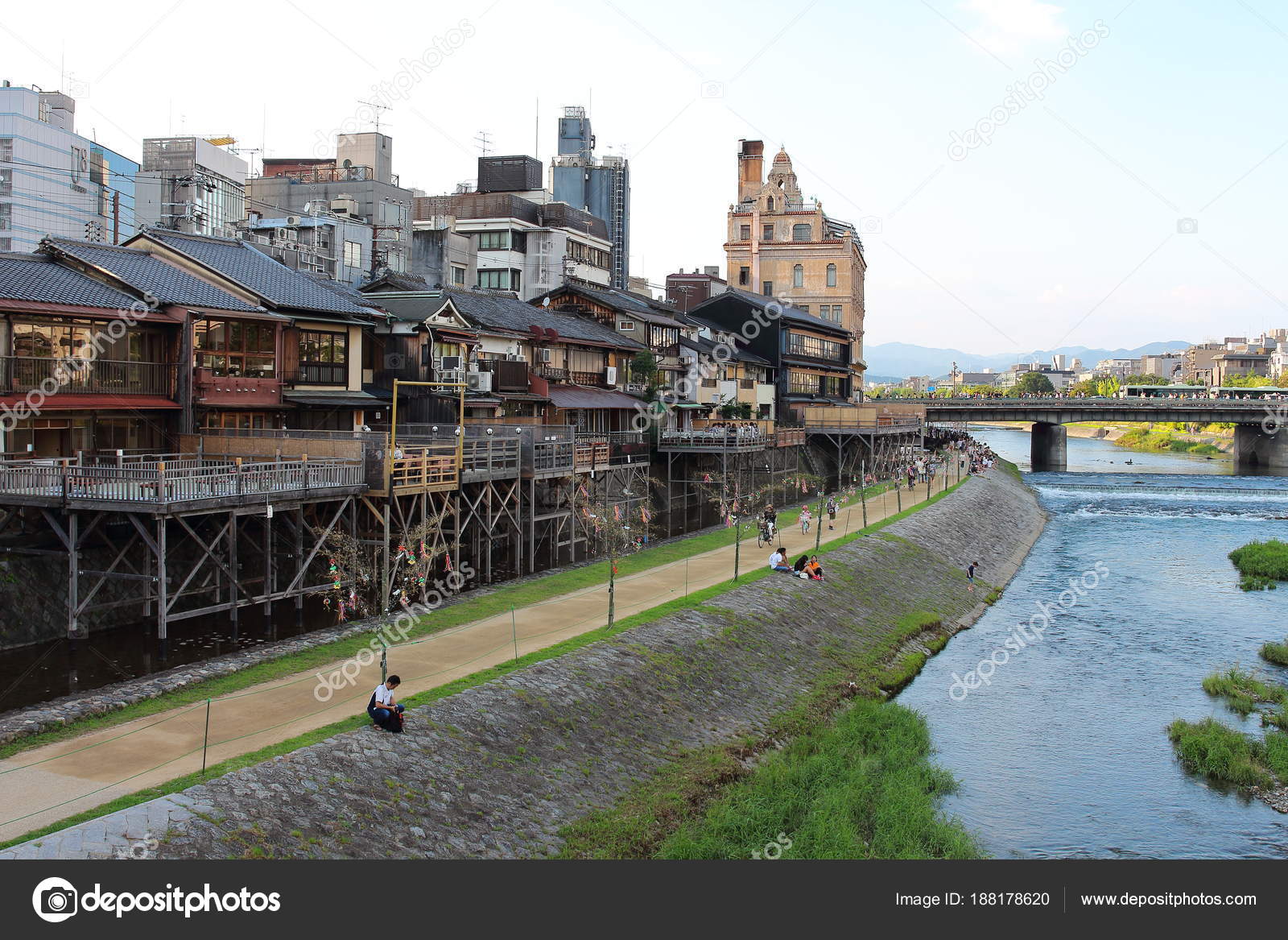 Main View Kamo River Promenade Many Terraces Restaurants Bars Kyoto's ...