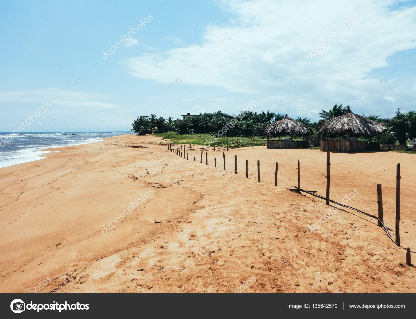 Sandy beach on the Atlantic. Liberia, West Africa Stock Photo by ...