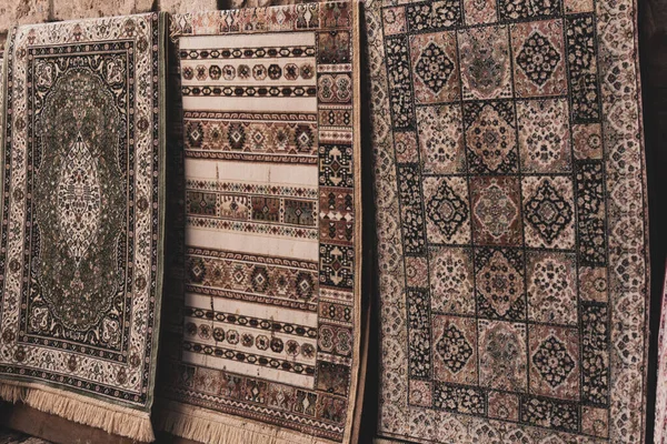 Vintage patchwork background on retro handmade carpet. Patterns on ...