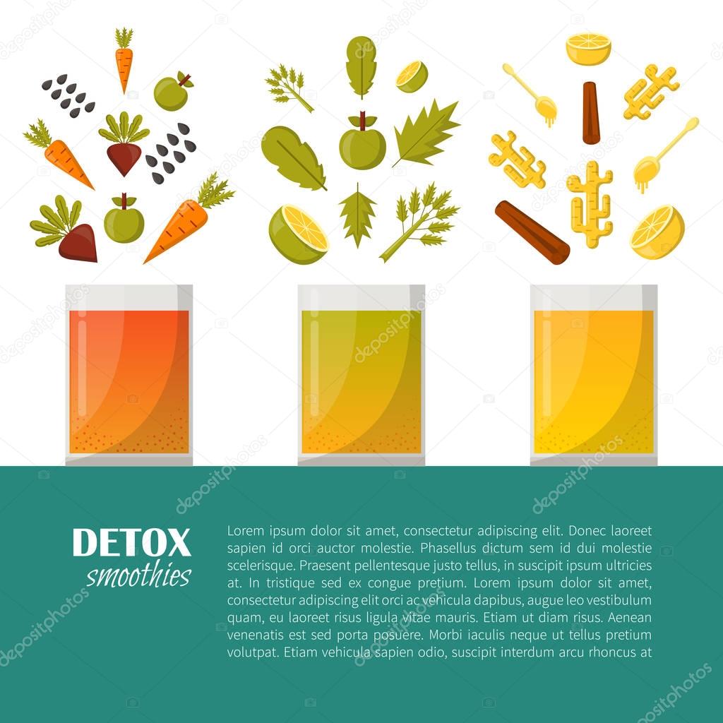 Vector detox smoothies cartoon ingredients Stock Vector Image by ...