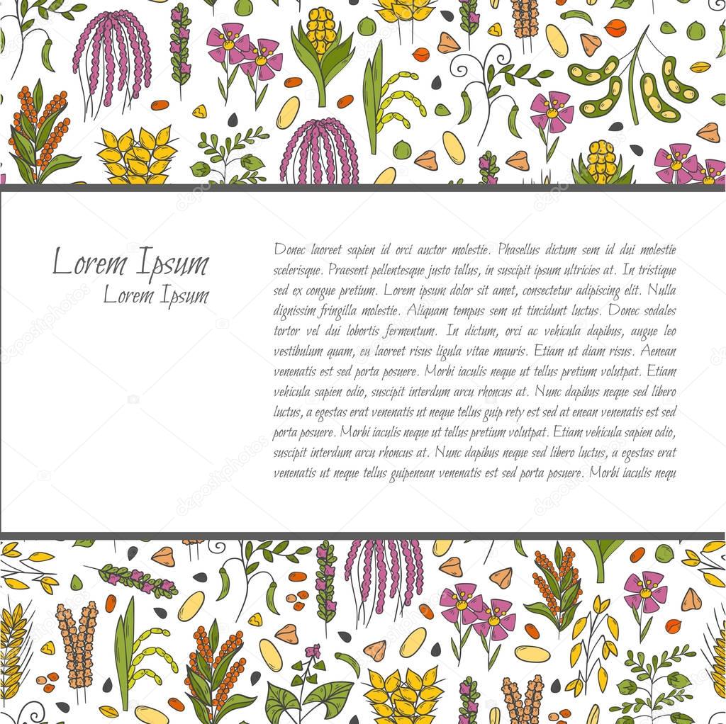 Ilustraci n vectorial con cereales dibujados a mano de gachas de dibujos animados 2024