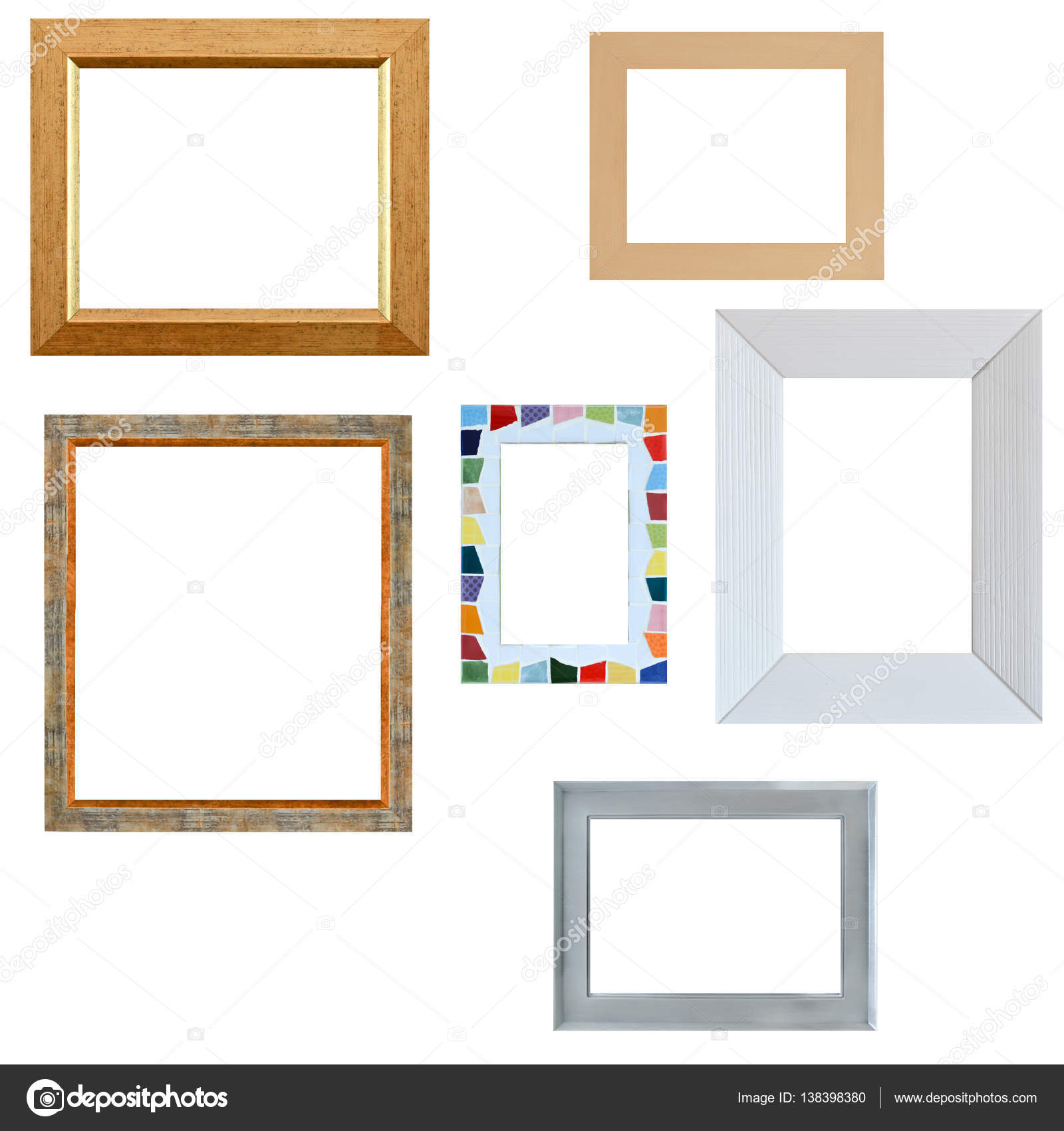 Multiple Empty Picture Frames Two Empty Frames On A Wall Stock
