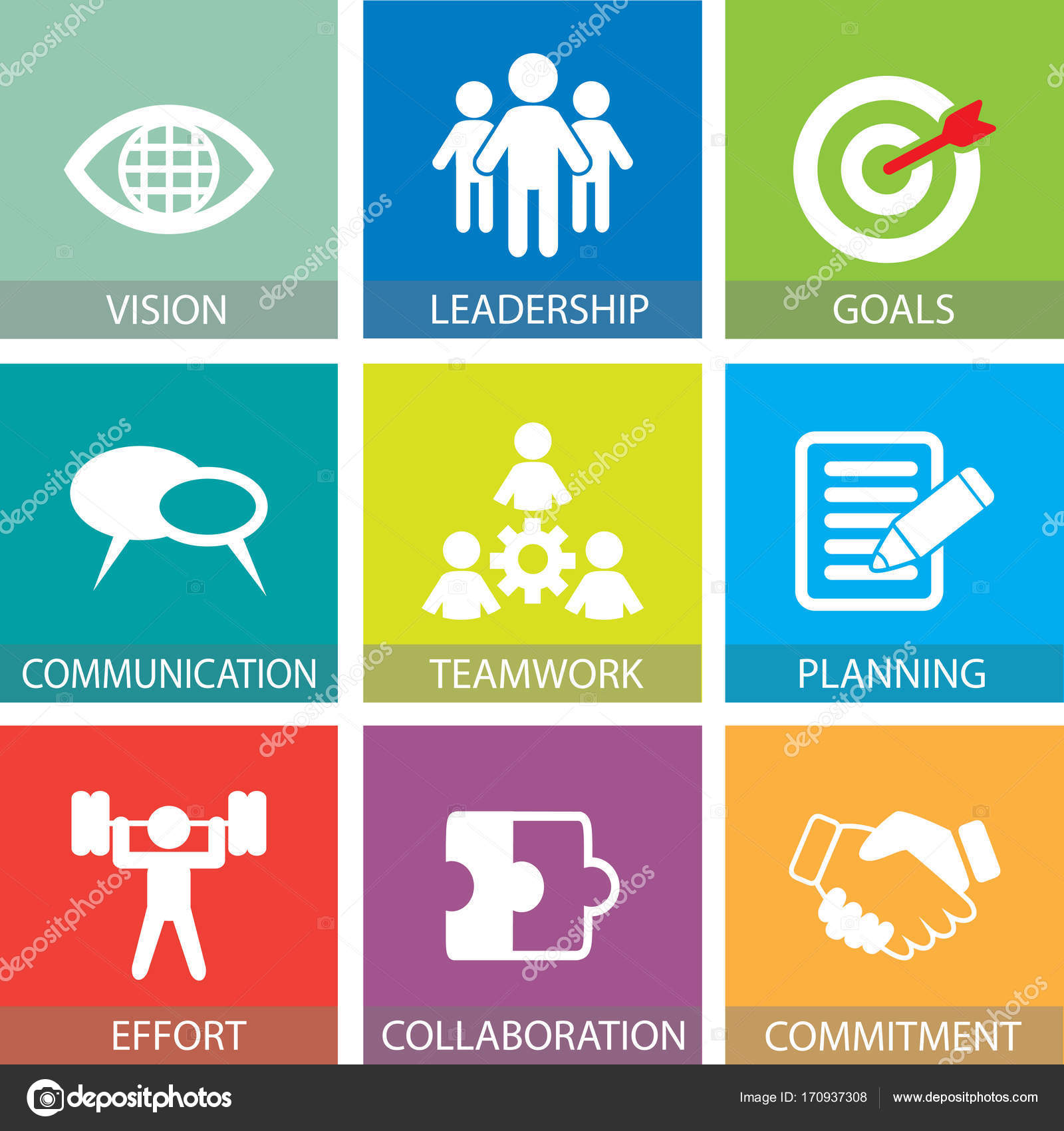 Business Teamwork Team Hard Work Concept. Vector Illustration — Stock ...