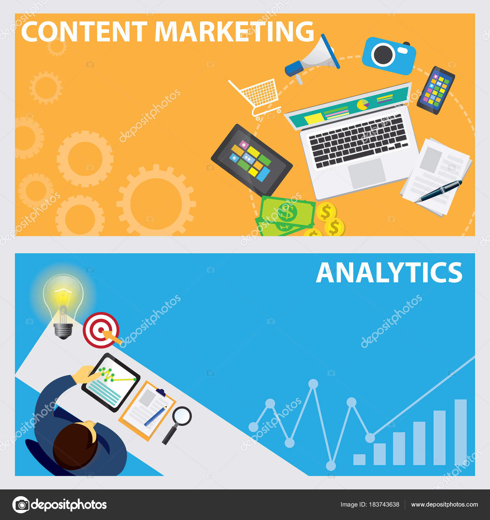 Content Marketing Illustration Stock Vector Image by ©inamar #183743638