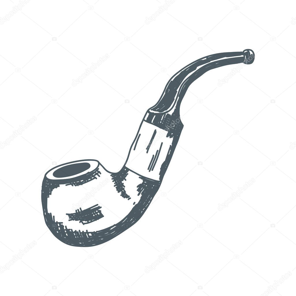 Pipa de fumar vintage dibujada a mano. Estilo de boceto. Ilustración ...