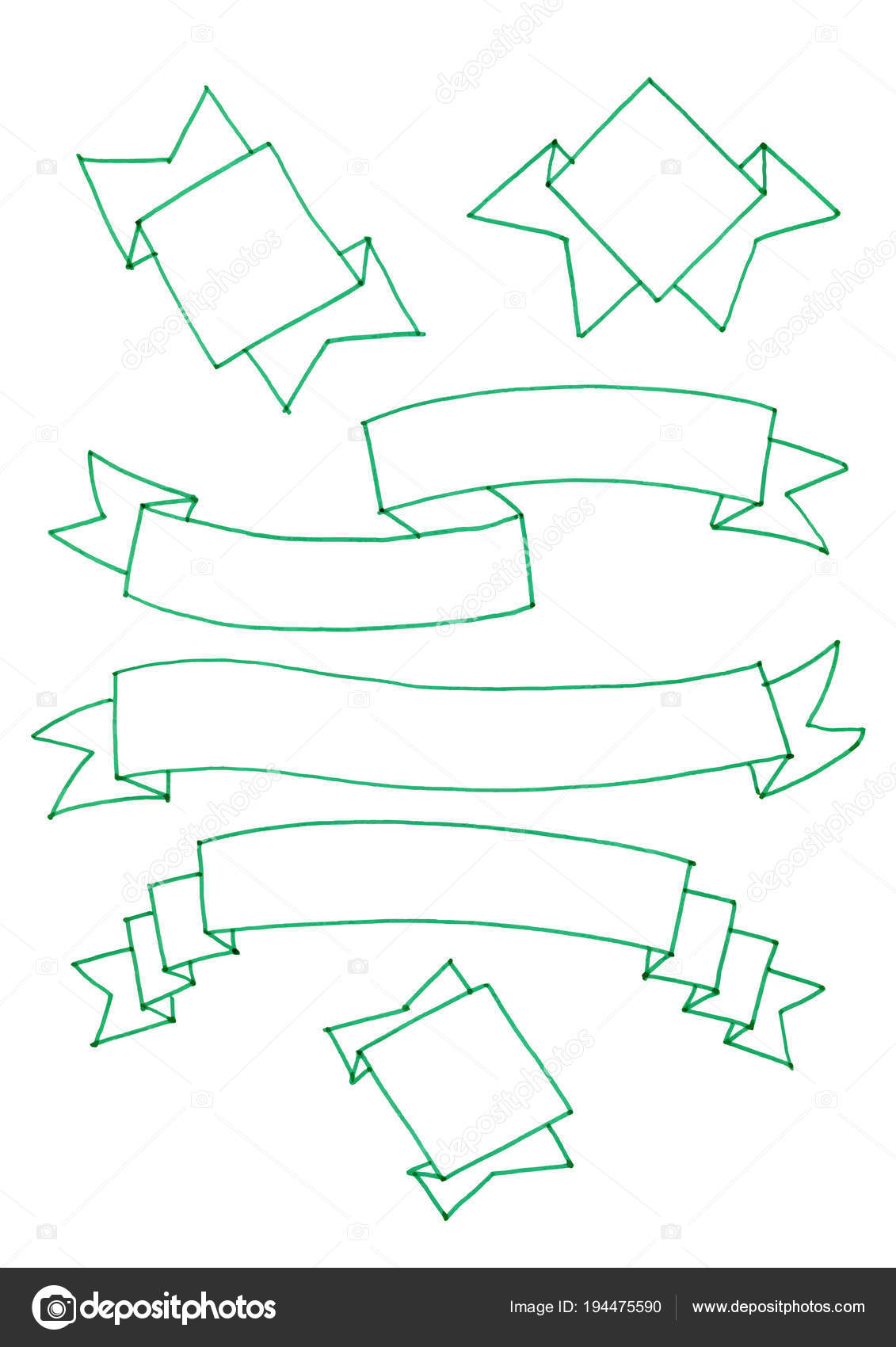 Banners Dibujados A Mano Con Rotulador De Fieltro Vector De Stock Por