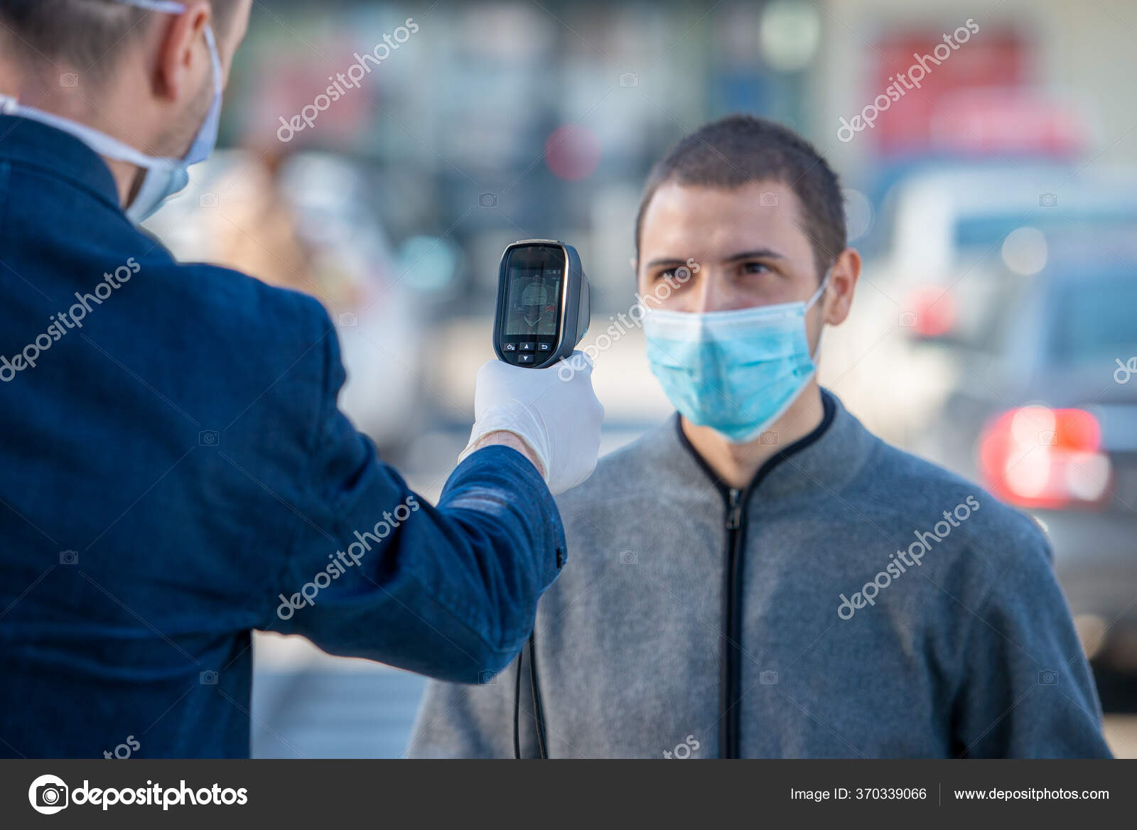 Temperature Check Supermarket Man Grocery Store Thermal Imaging Camera ...