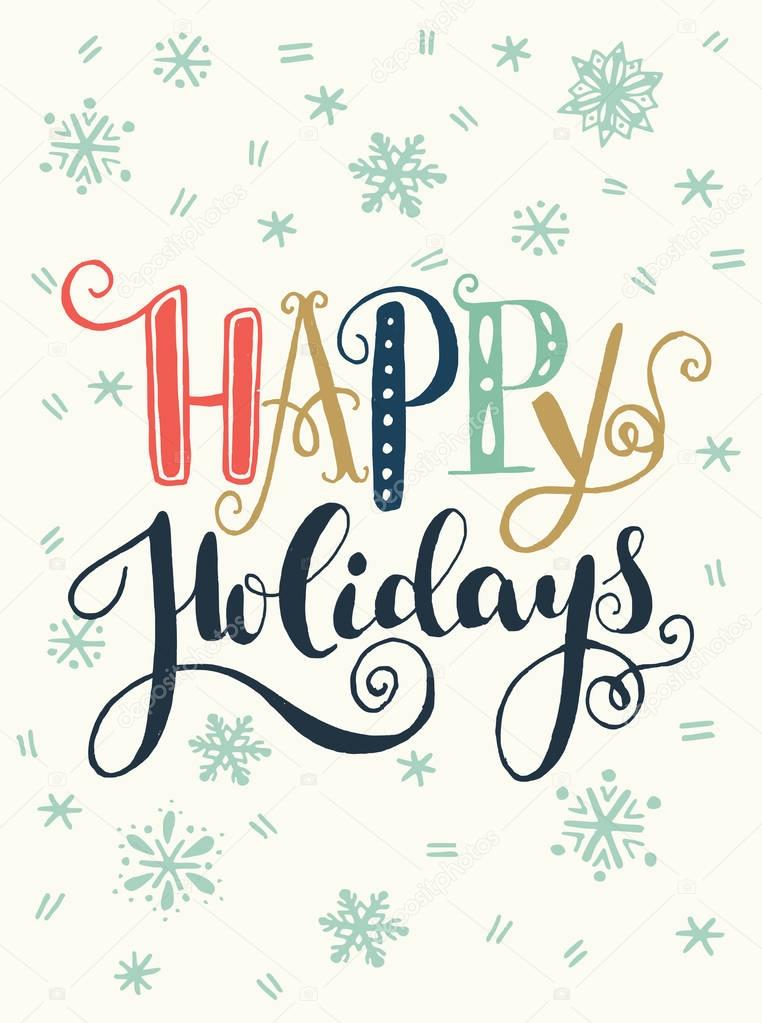 Felices fiestas letras de la mano Vector de stock por ©TashaNatasha ...