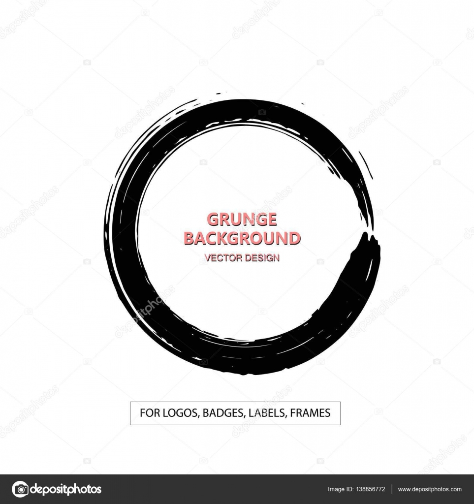 Hand drawn grunge circle shape. Label, logo design element, frame ...