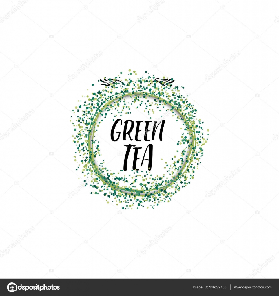 Badge as part of the design - Green tea Sticker, stamp, logo - for ...