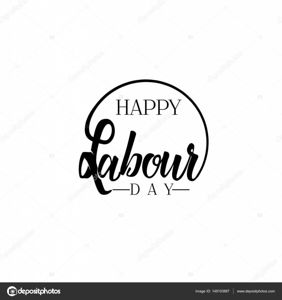 Lettering and calligraphy modern - Happy Labour day. Sticker, stamp ...
