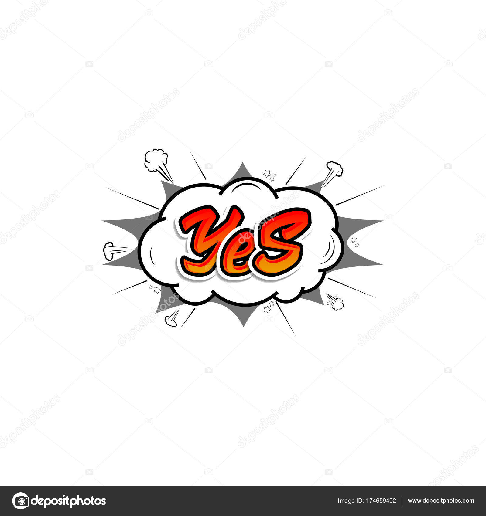 Comic collection - word yes, colored sound chat text effects pop art ...