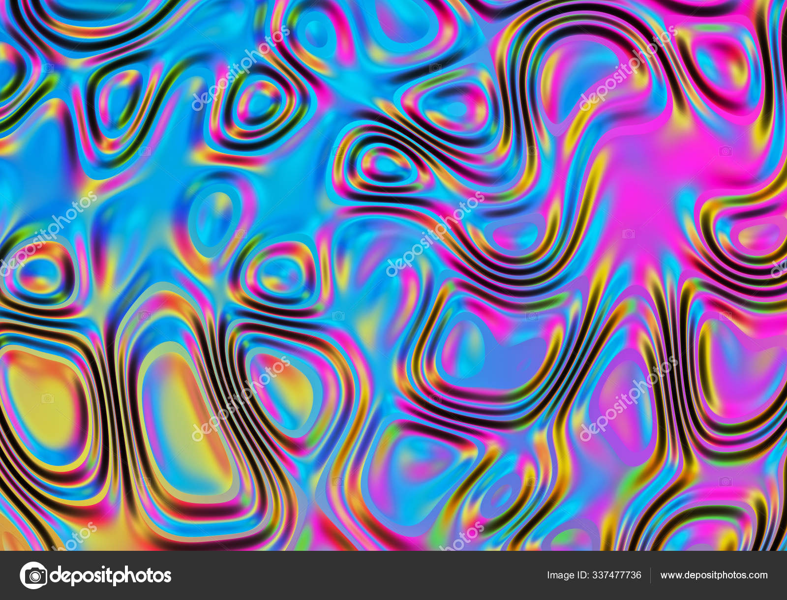 3D render. Abstract wavy flow background. Colorful geometric wallpaper ...