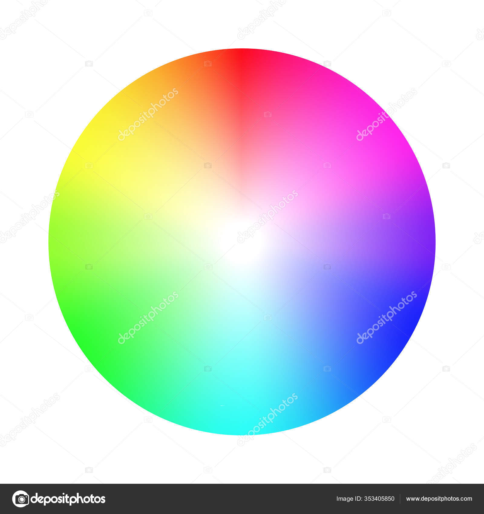 Color Wheel Palette Rgb Ryb Cymk System Color Harmony Vector Stock ...